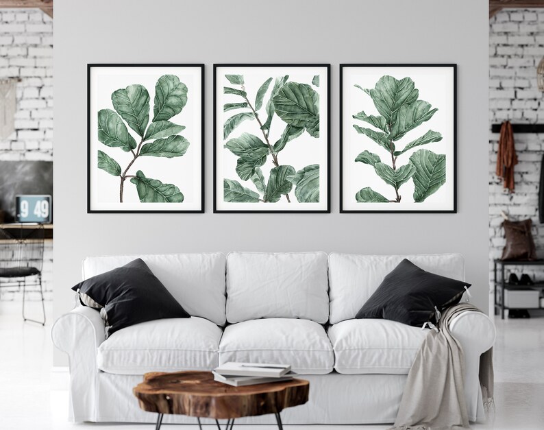 FIDDLE LEAF FIG Art Print Wall Set of 3 Piece Printable Tree - Etsy