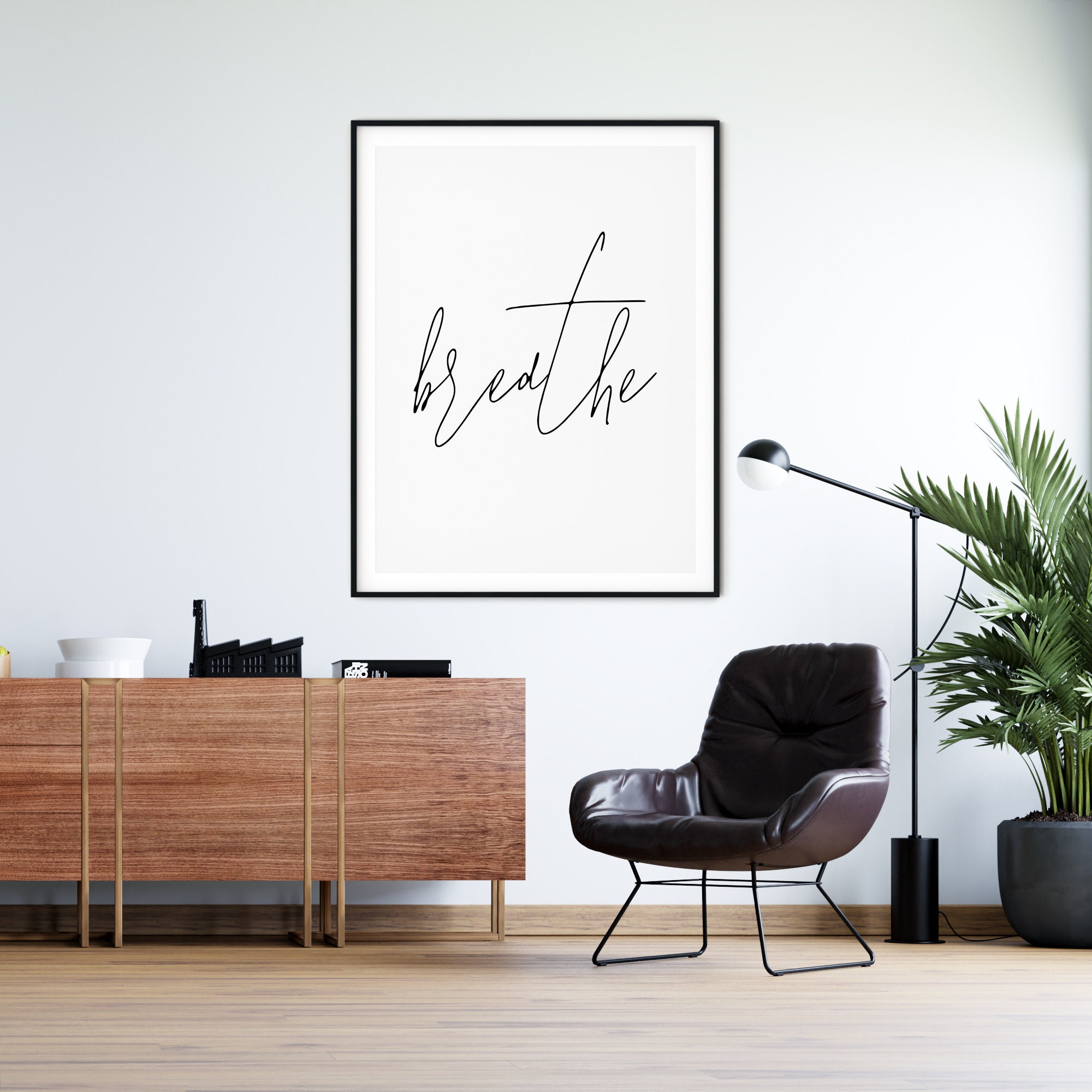 Breathe Printable Poster Yoga Wall Decor Breathe Sign - Etsy