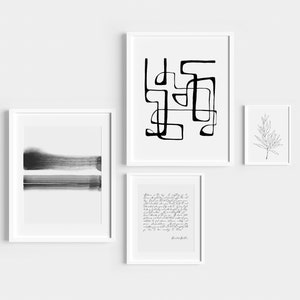 LINE ART ABSTRACT - Printable Wall Art, Black and White, Aestetic Above ...