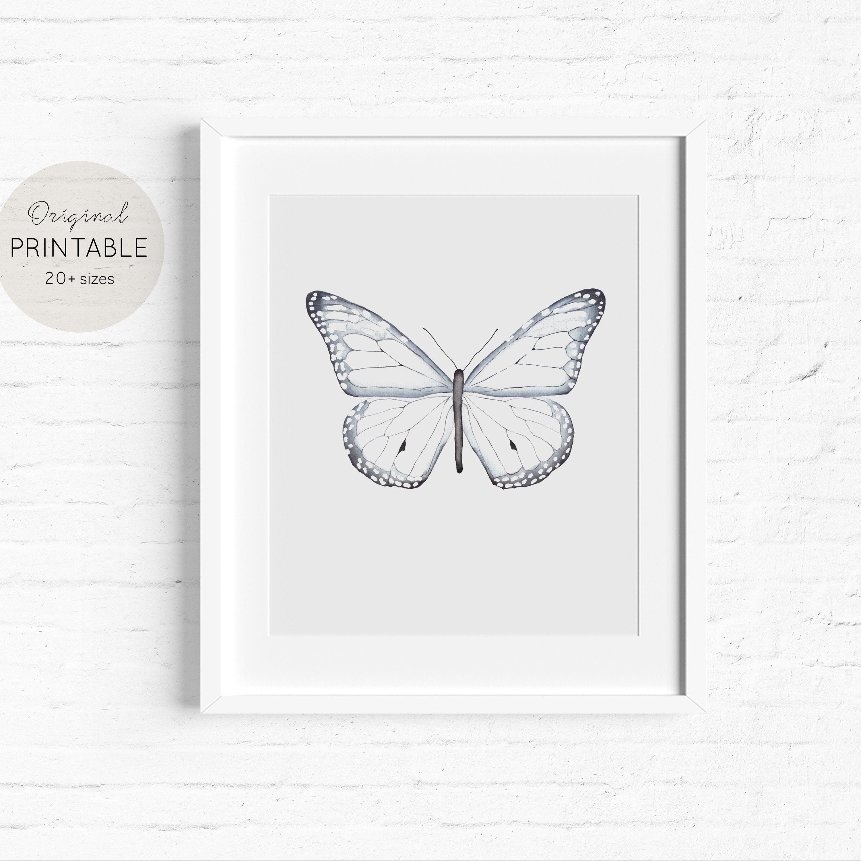 Butterfly Print Printable Wall Art Butterfly Poster | Etsy