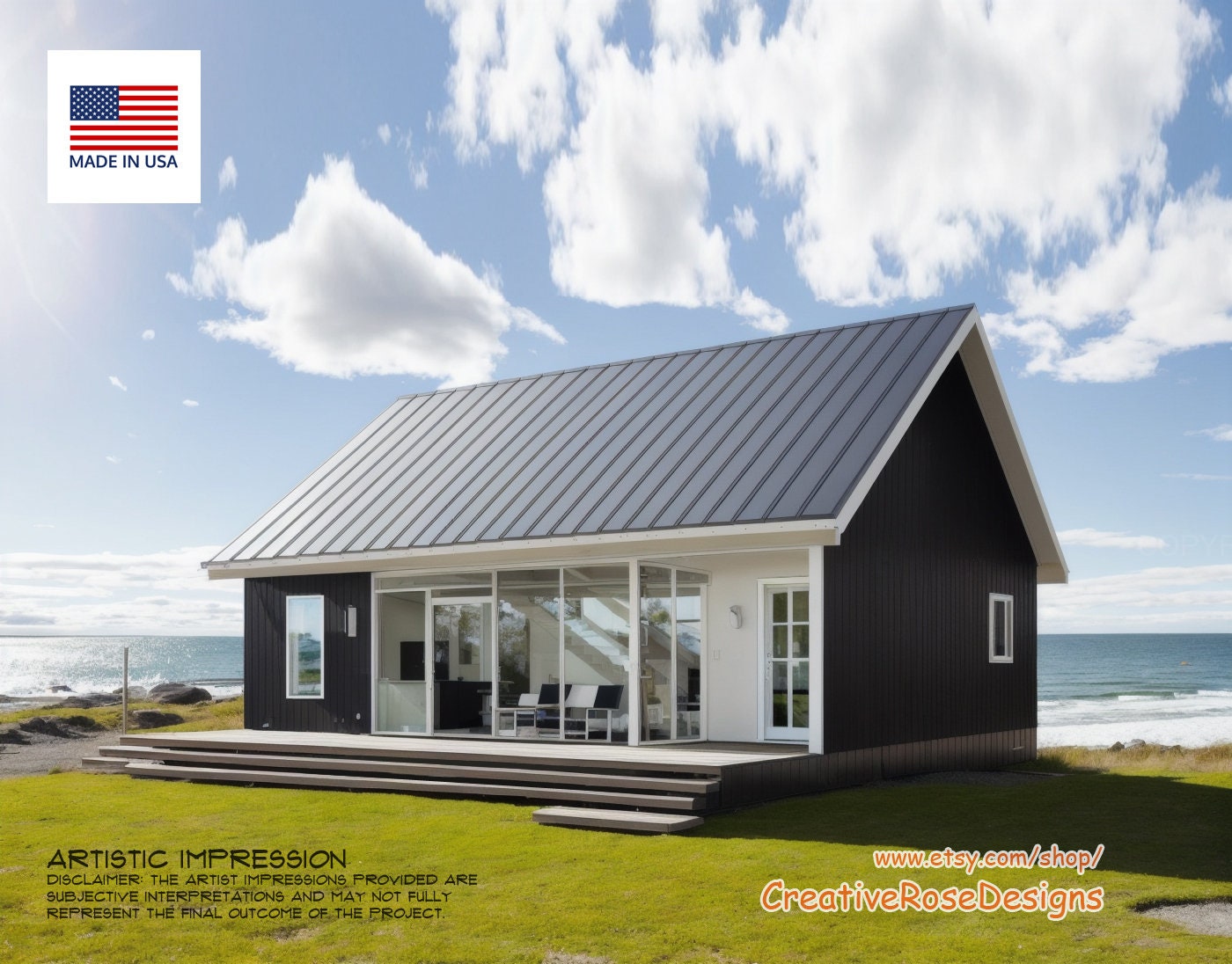 Lake Pine Cabin 40' X 30' / Scandinavian Vacation Cabin / Architectural ...
