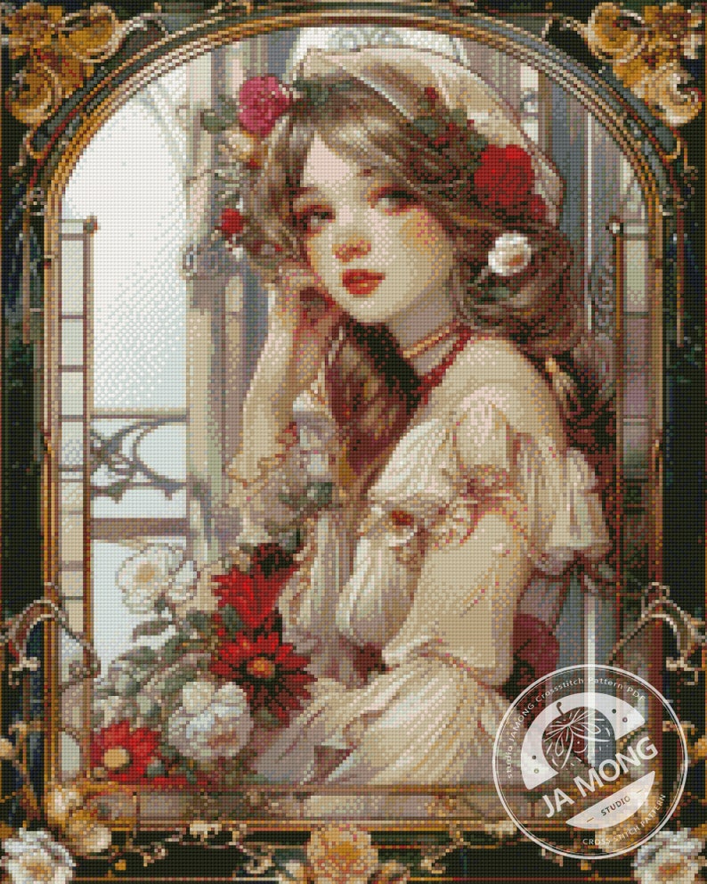 Jmp0626_magic Mirror, Cross Stitch Pattern PDF, Full Coverage Hand ...