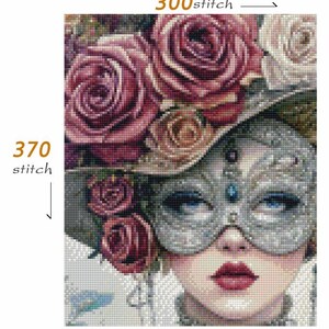 JMP1083 Venetian Mask Cross Stitch Pattern PDF Full Coverage Hand ...
