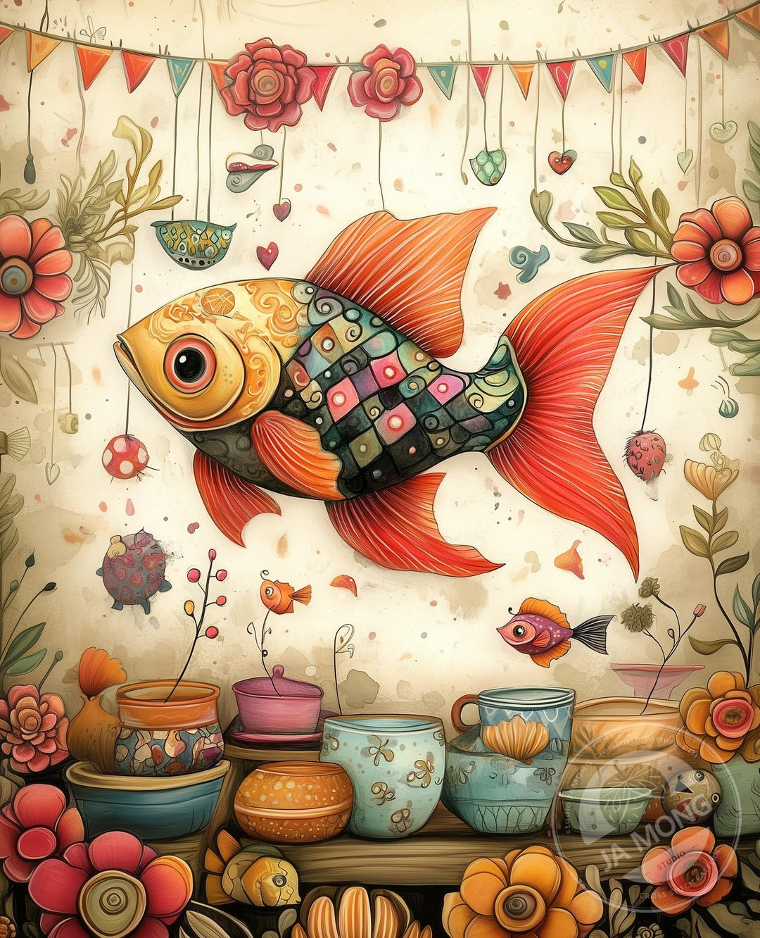 Jmp0732_cute Fish, Cross Stitch Pattern PDF, Full Coverage Hand ...
