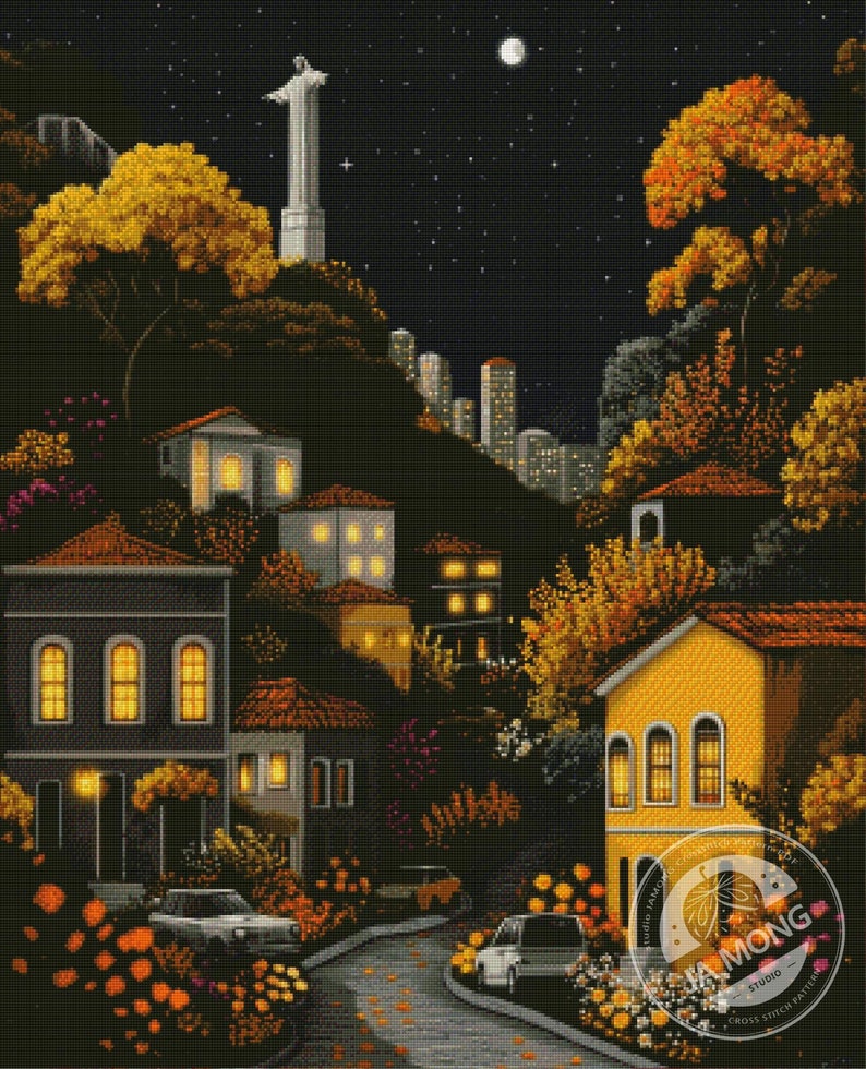 Jmp0708_rio De Janeiro, Cross Stitch Pattern PDF, Full Coverage Hand ...