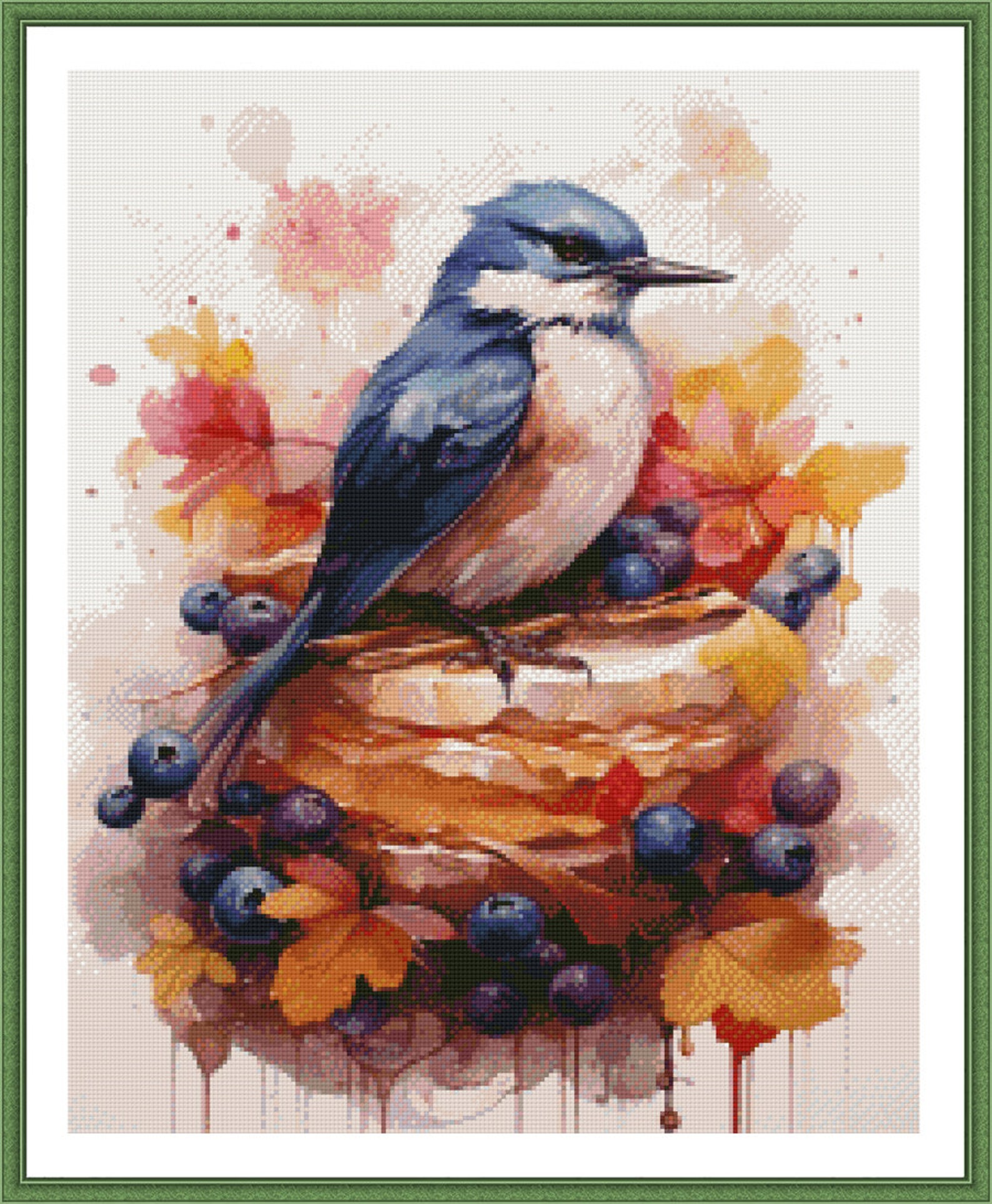 Jmp0022_blue Bird, Cross Stitch Pattern PDF, Cross Stitch Chart ...