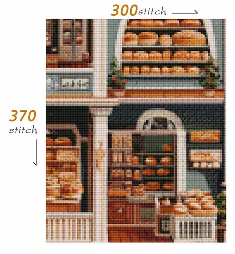 JMP1174 Bakery House PDF Cross Stitch Pattern Full Coverage Instant ...