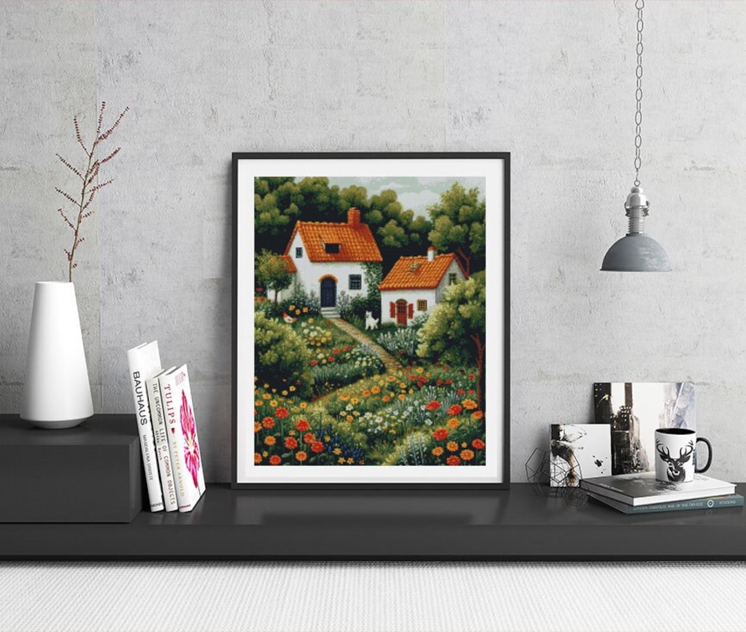 Jmp0449_flower Garden, Cross Stitch Pattern PDF, Full Coverage Hand ...