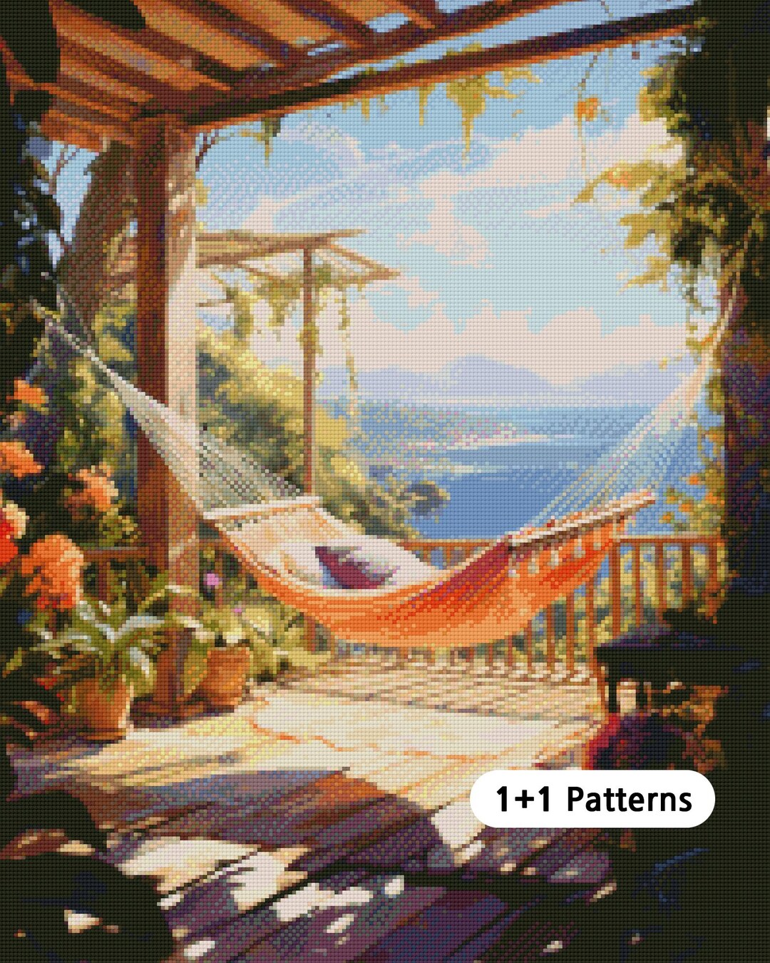 Jmp0204_hammock, Full Coverage Cross Stitch Pattern PDF, Cross Stitch ...