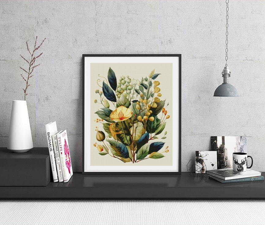 Jmp0303_floral, Cross Stitch Pattern PDF, Full Coverage Hand Embroidery ...