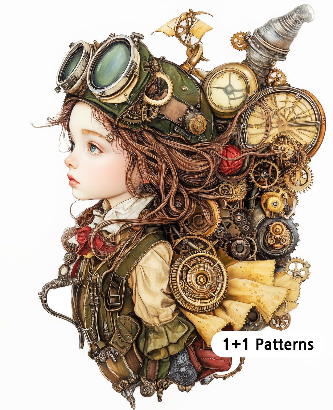 JMP1038 Steampunk Girl Cross Stitch Pattern PDF Full Coverage Hand ...