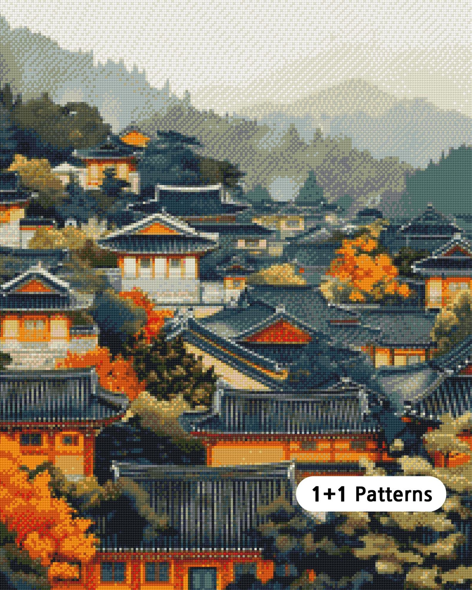 JMP0520 Hanok PDF Cross Stitch Pattern Full Coverage Instant Download ...
