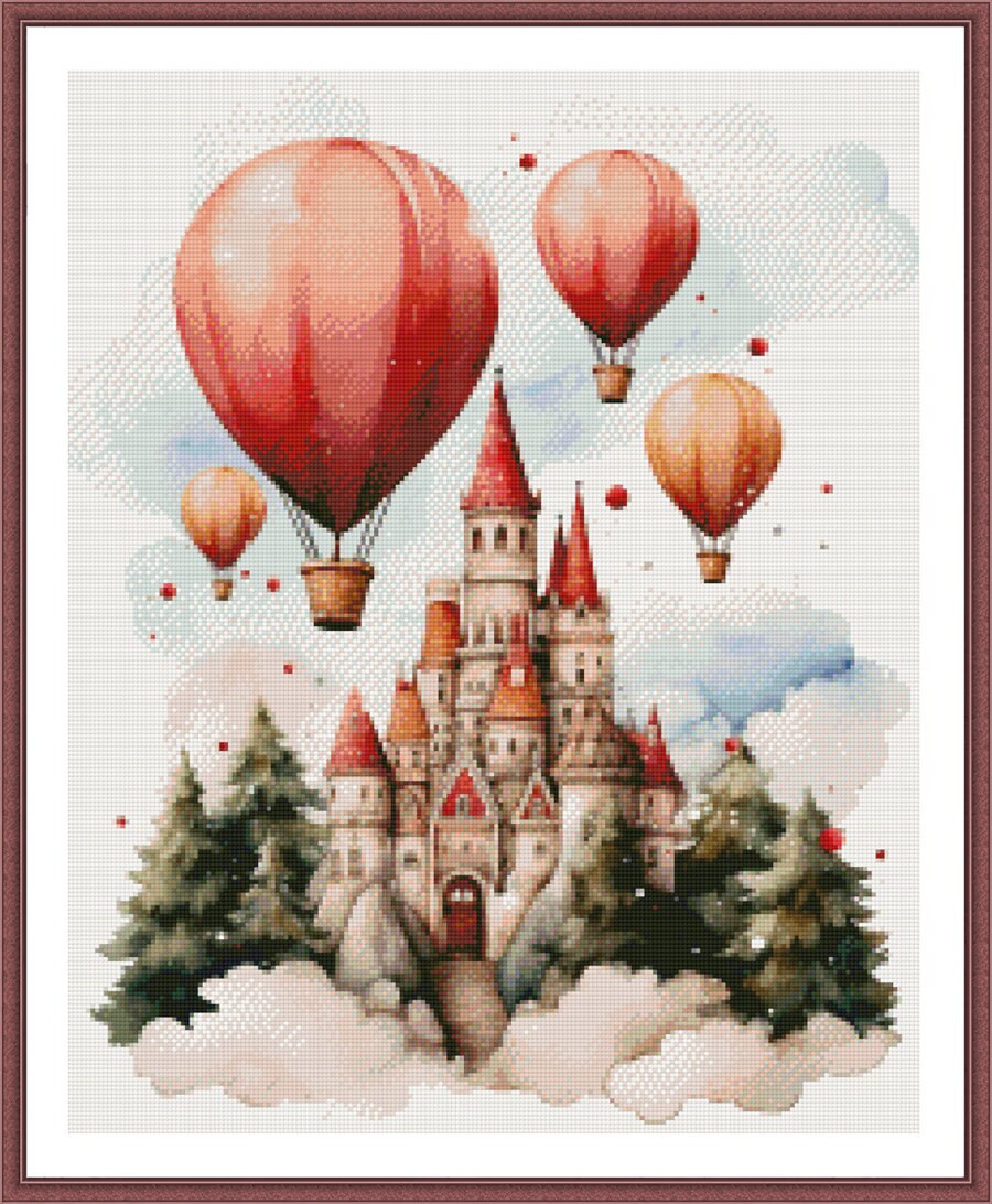 Jmp0071_sky Castle, Cross Stitch Pattern PDF, Cross Stitch Chart ...