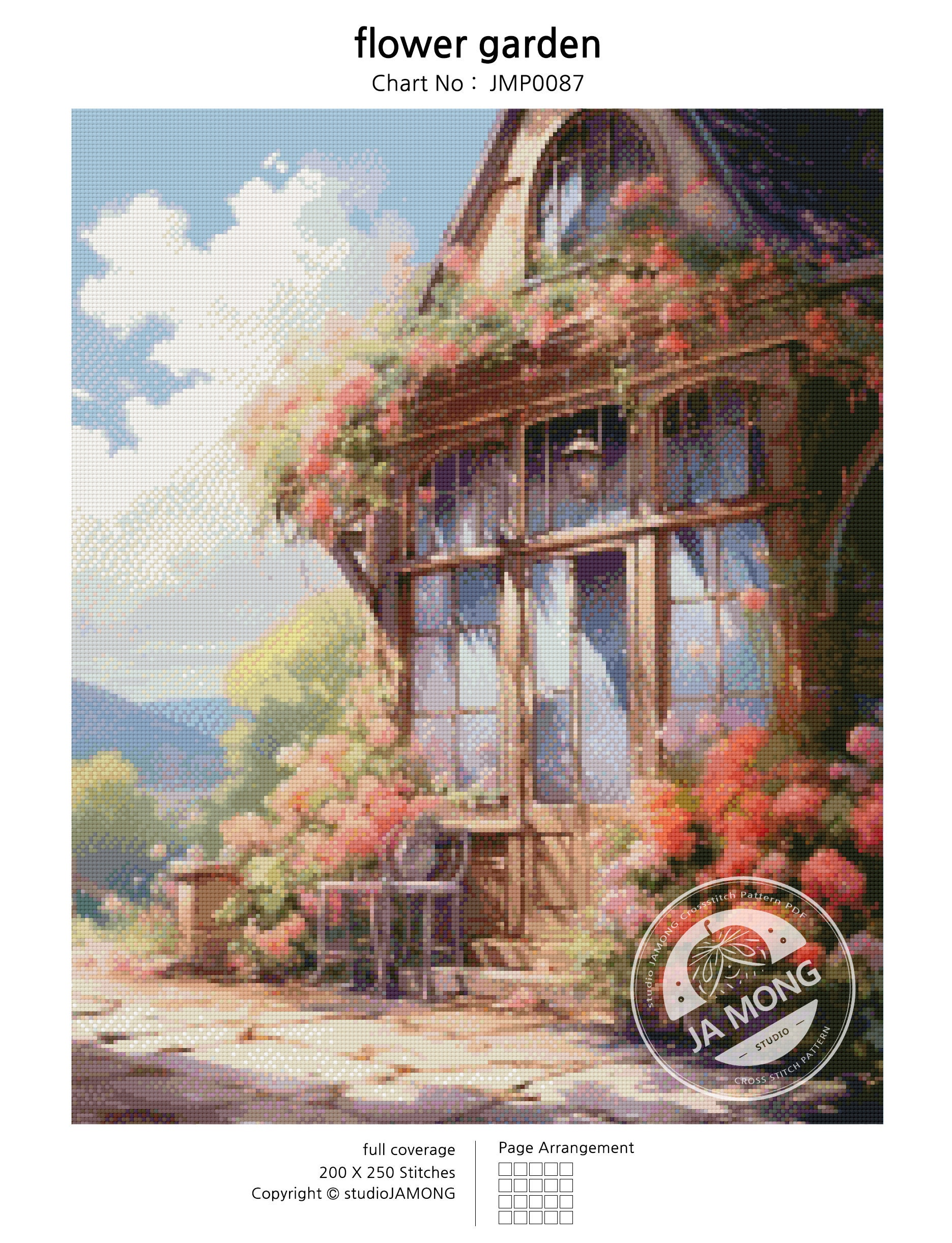 Jmp0087_flower Garden Cross Stitch Pattern PDF Cross Stitch - Etsy