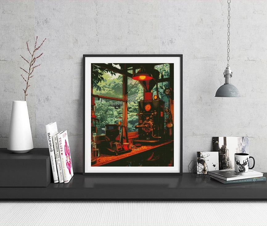 Jmp0620_coffee Roaster, Cross Stitch Pattern PDF, Full Coverage Hand ...