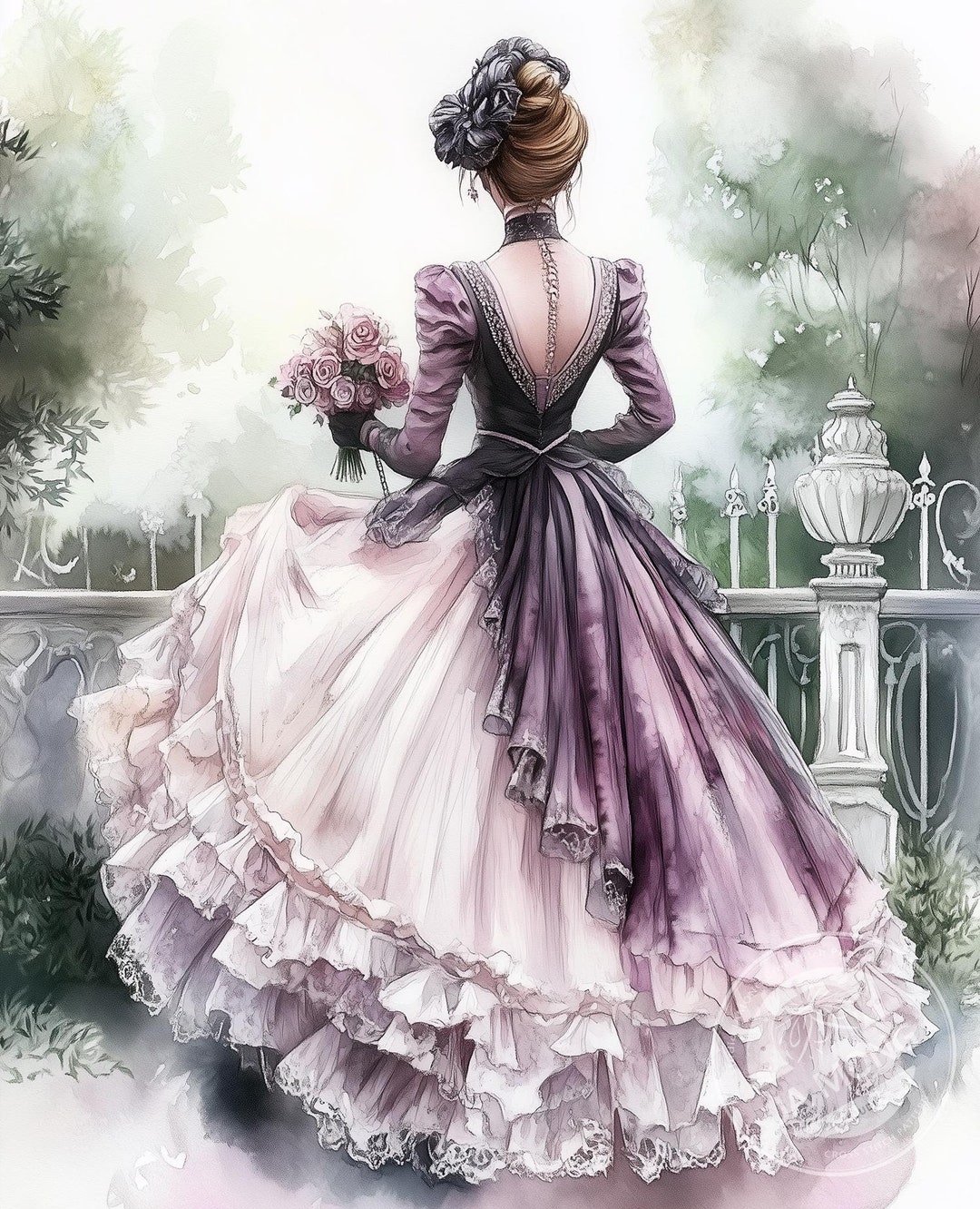 JMP0738 Victorian Lady PDF Cross Stitch Pattern Full Coverage Instant ...