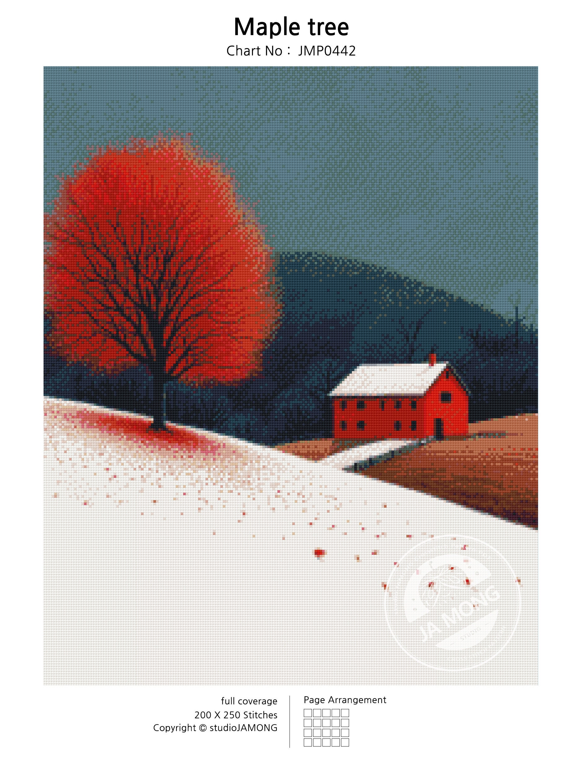 Jmp0442_maple Tree, Cross Stitch Pattern PDF, Full Coverage Hand ...