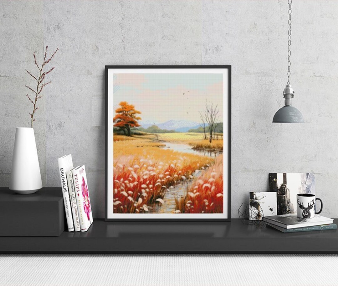 Jmp0214_autumn Field, Full Coverage Cross Stitch Pattern PDF, Cross ...