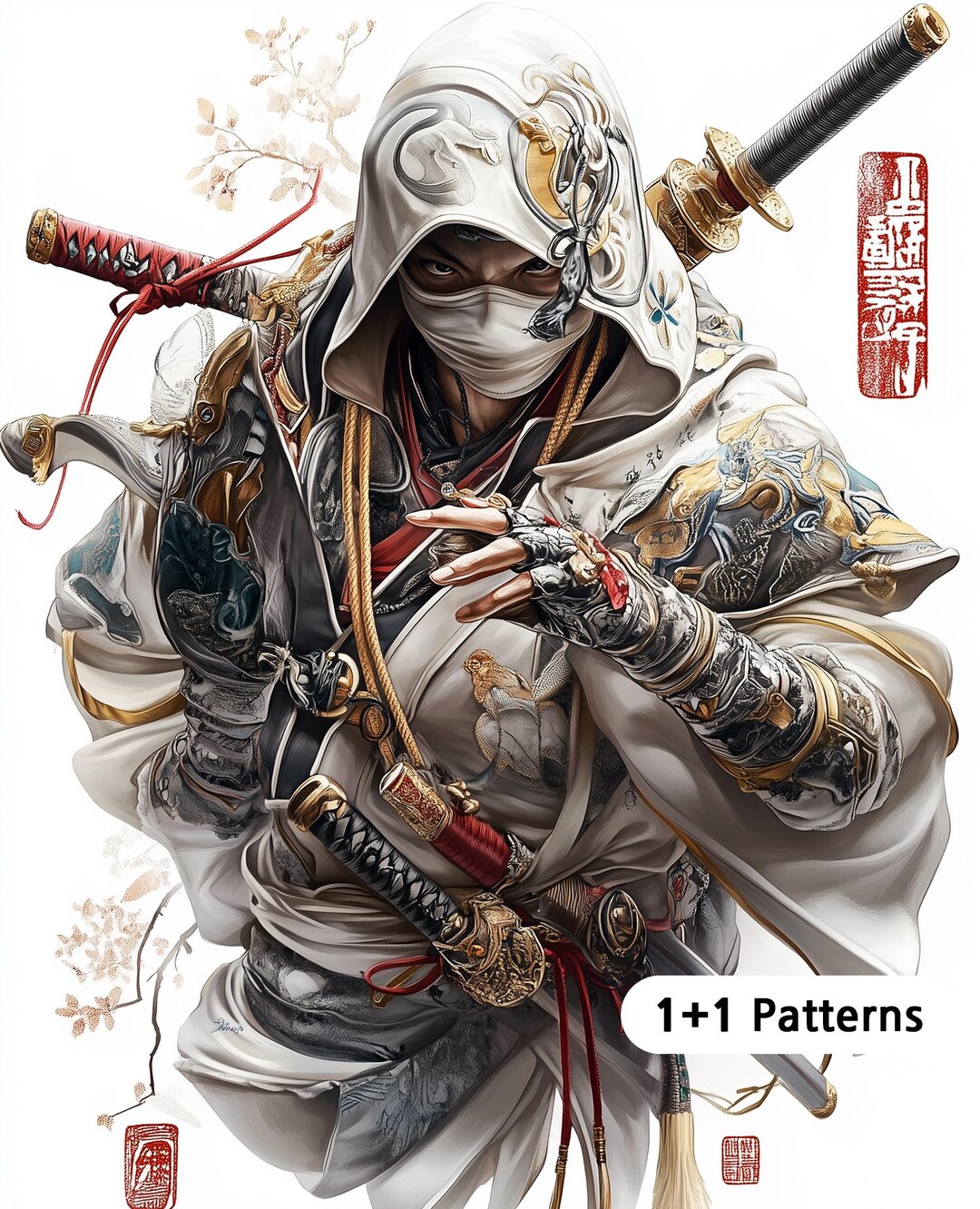 JMP1160 Ninja Cross Stitch Pattern PDF Full Coverage Hand Embroidery ...