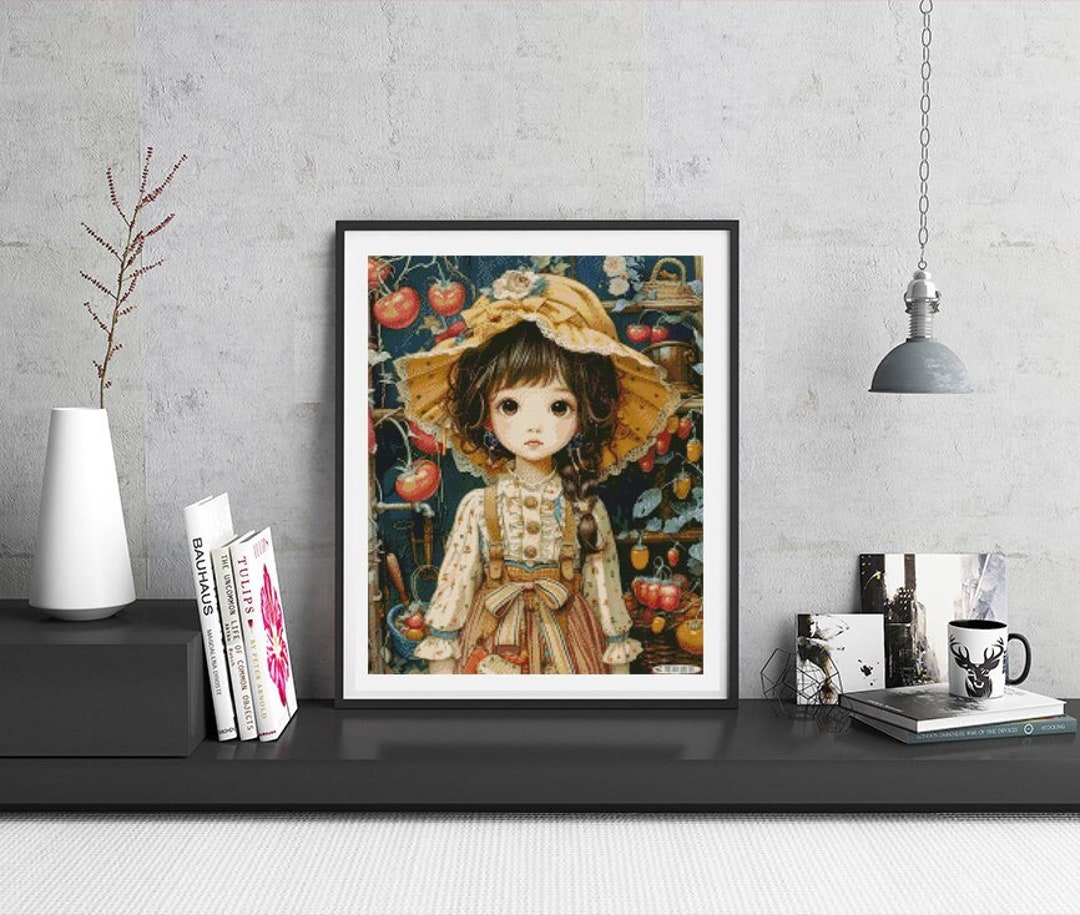 JMP0476 Little Girl PDF Cross Stitch Pattern Full Coverage Instant ...