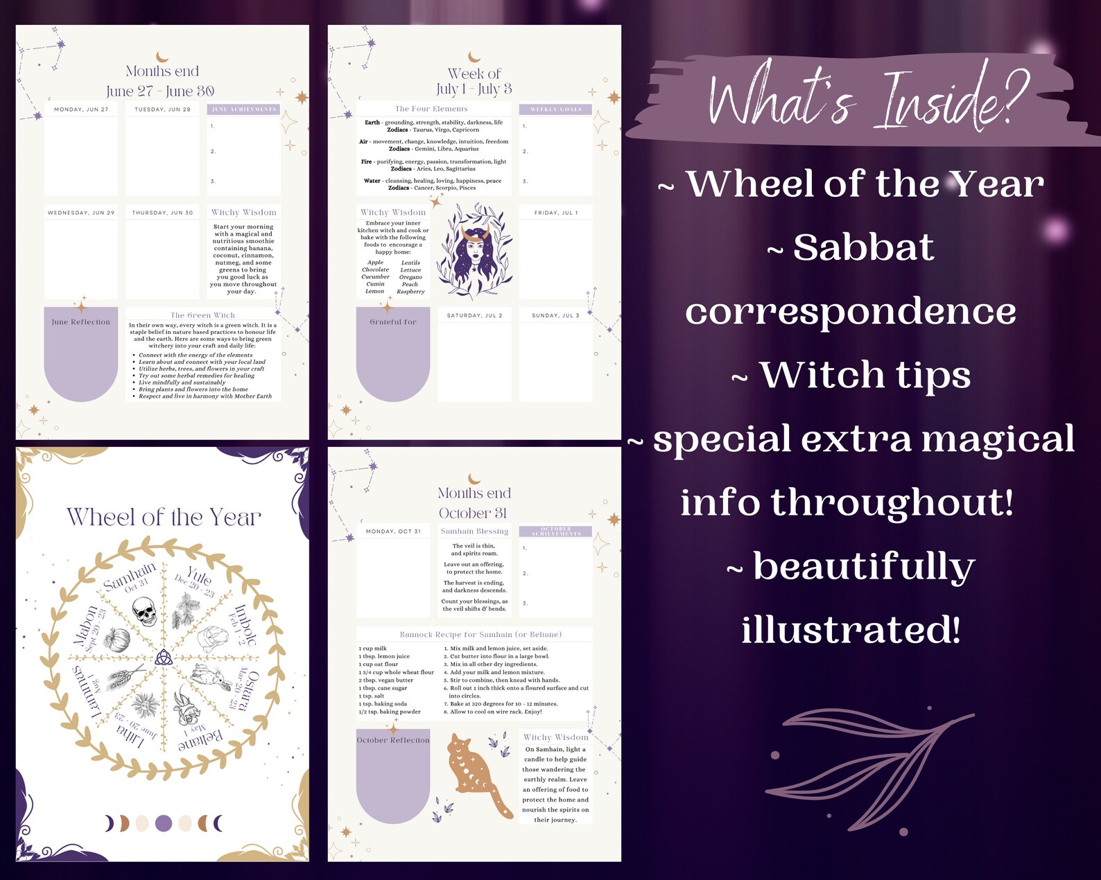 2022 Witches Planner, Witch Printables, Printable Witch Planner, Witch Organizer, Wicca Planner ...