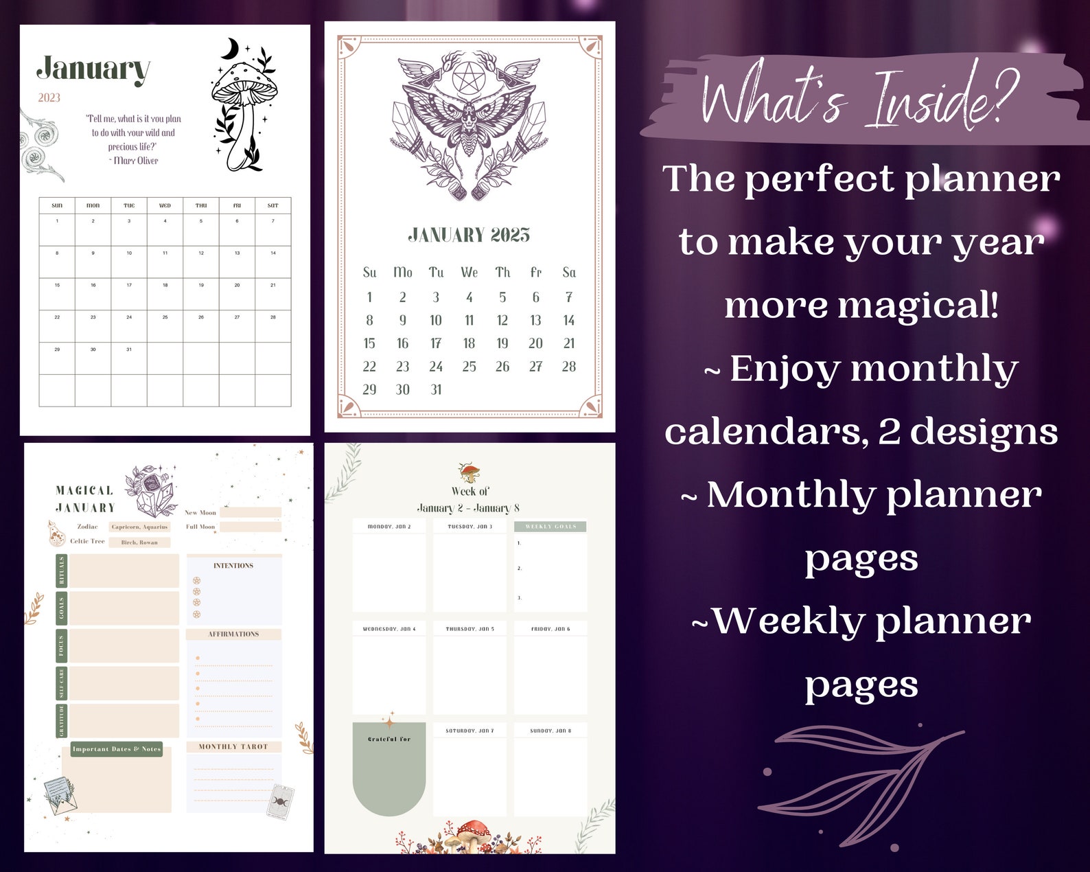 2023 Witches Planner, Witch Printables, Printable Witch Planner, Witch ...