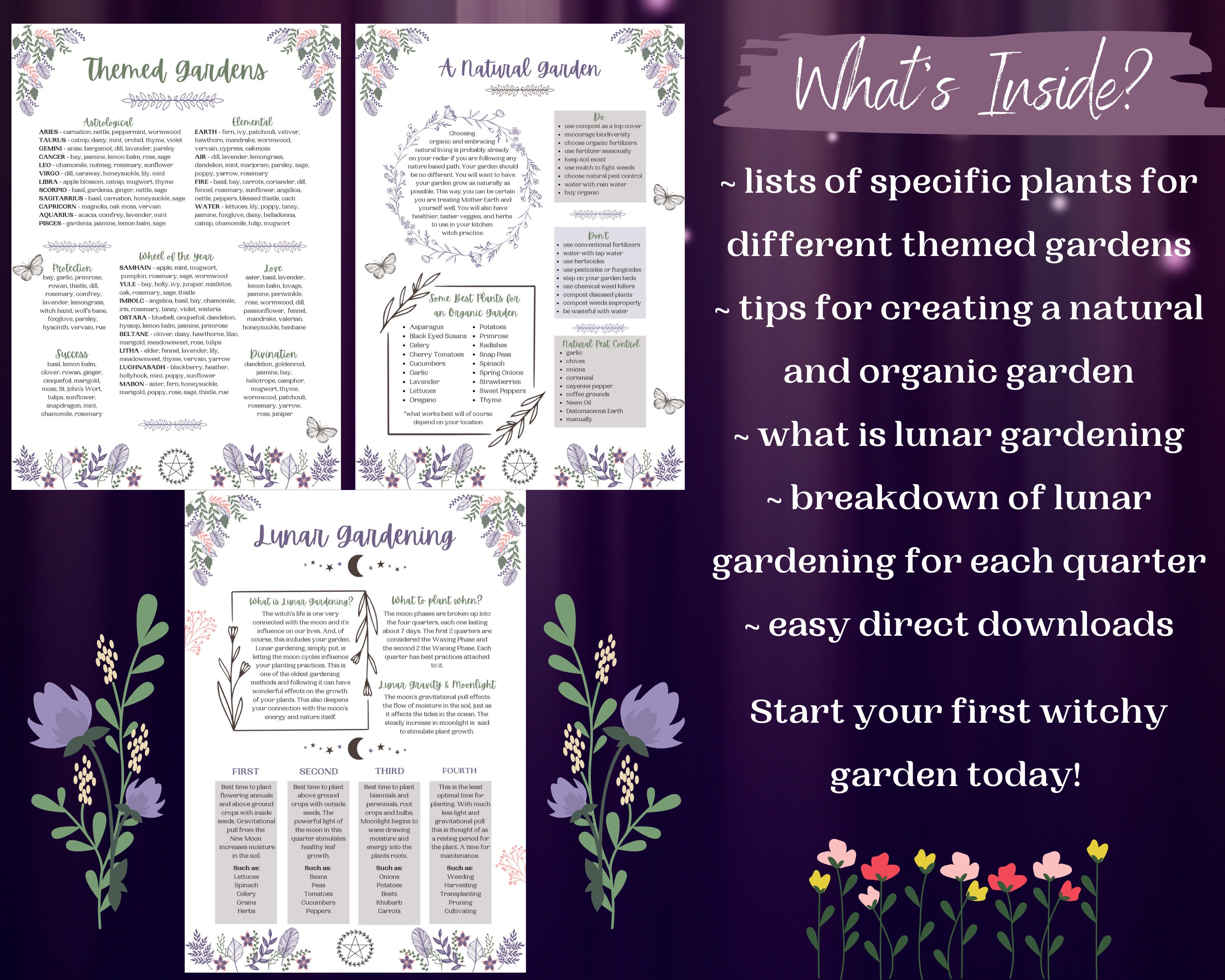 Witch Garden Grimoire Pages Grimoire Printables Witch - Etsy