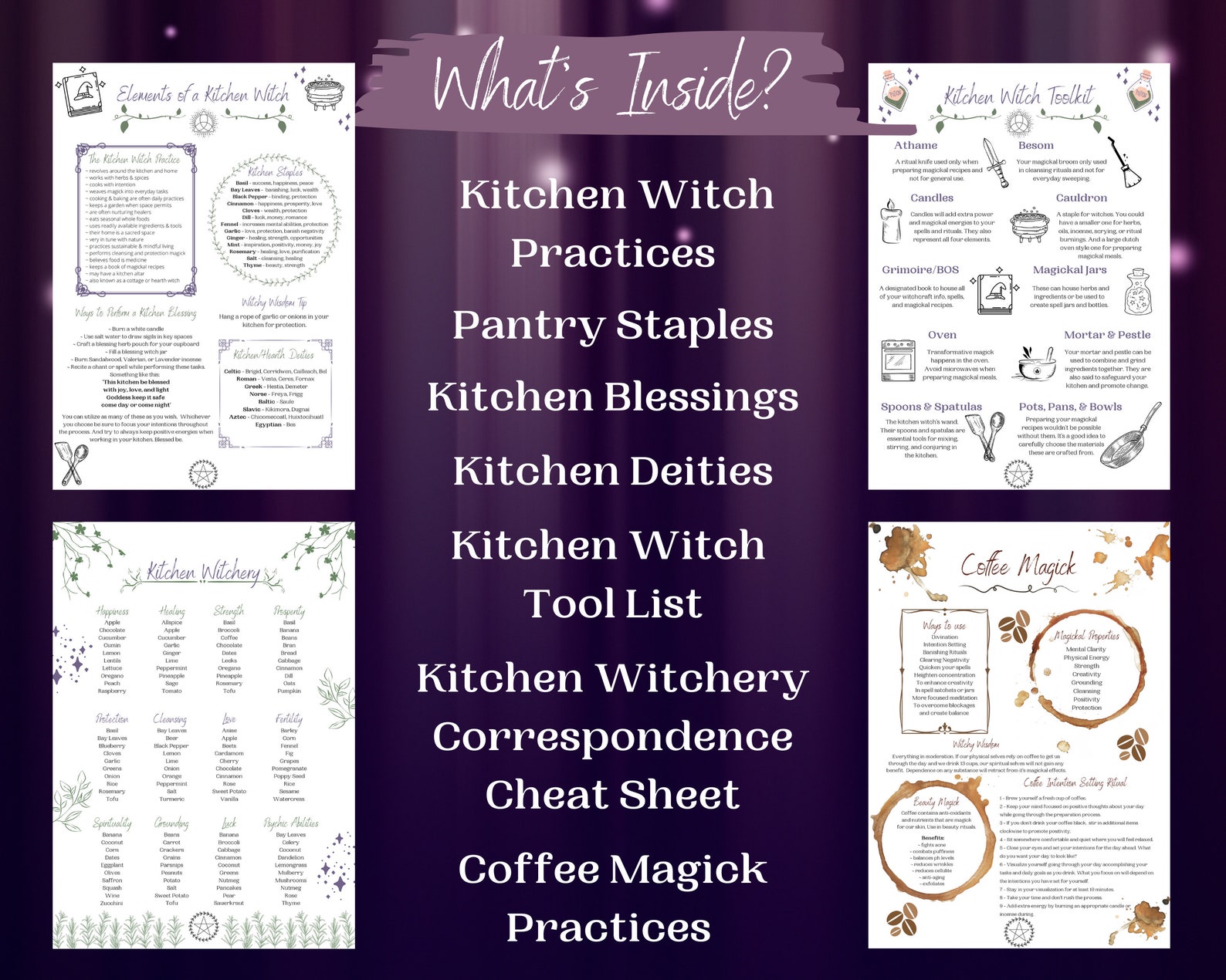 Kitchen Witch Grimoire Pages, Grimoire Printables, Witch Printables ...