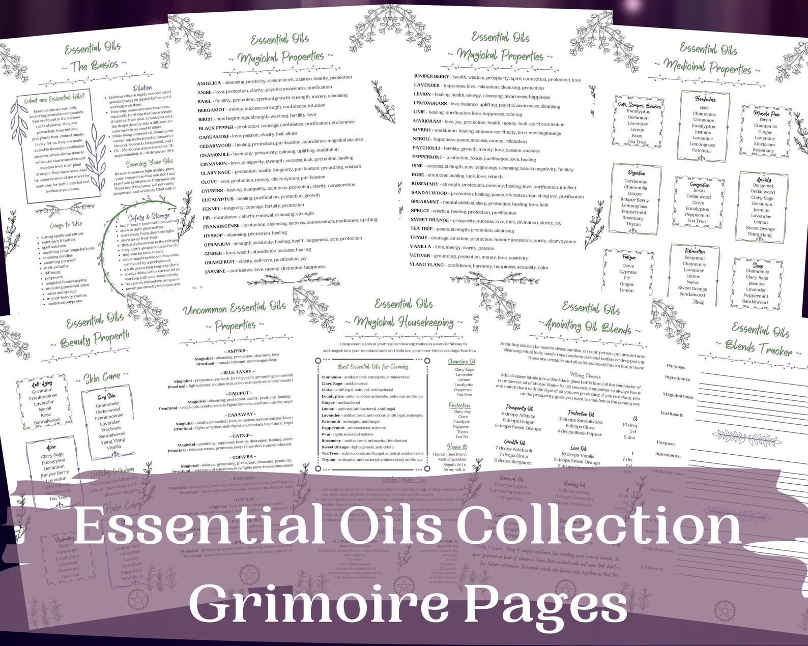 Green Witch Grimoire Page Bundle Grimoire Pages Grimoire - Etsy Canada