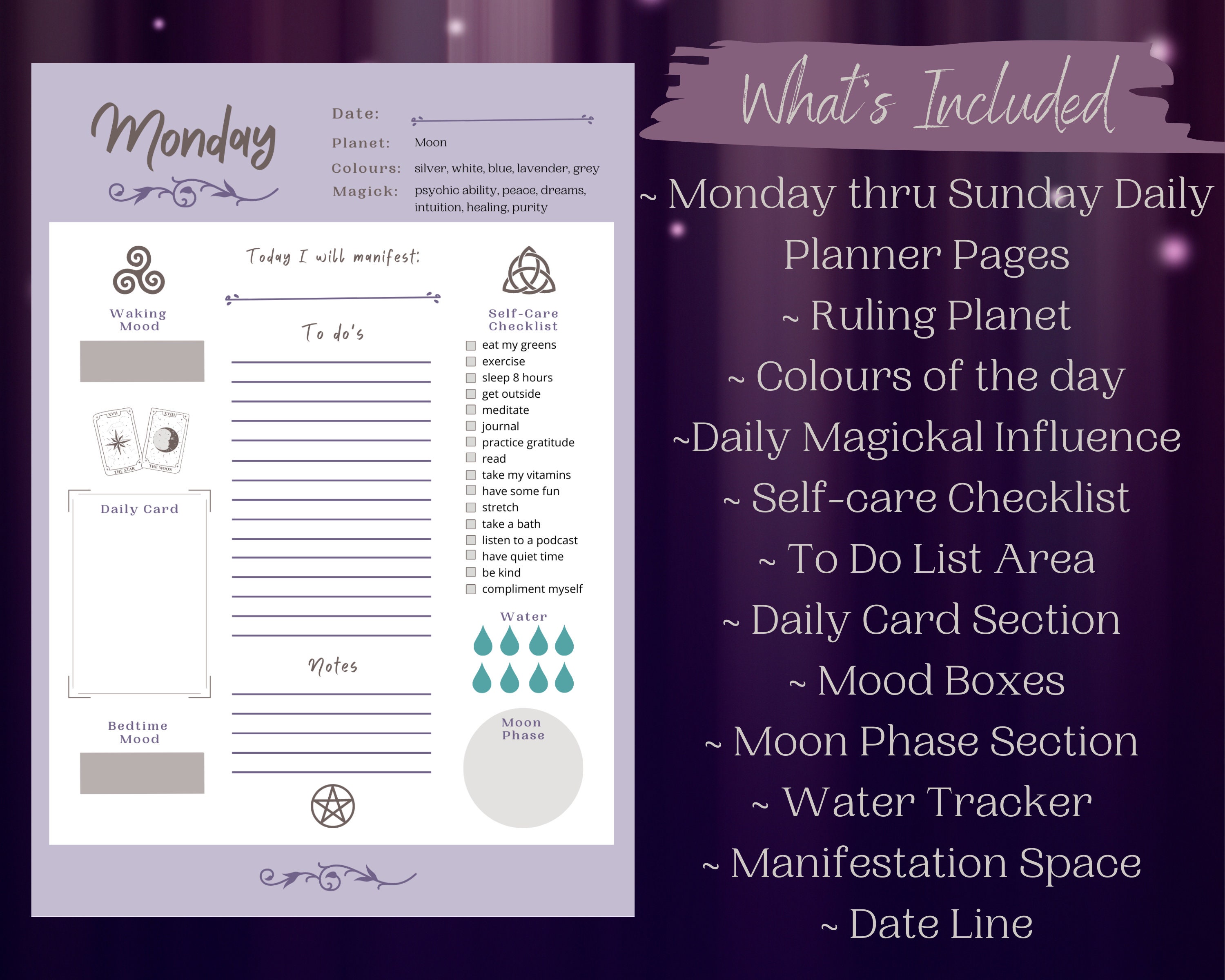 Witch Daily Planner, Witch Printables, Printable Witch Planner, Witchy ...