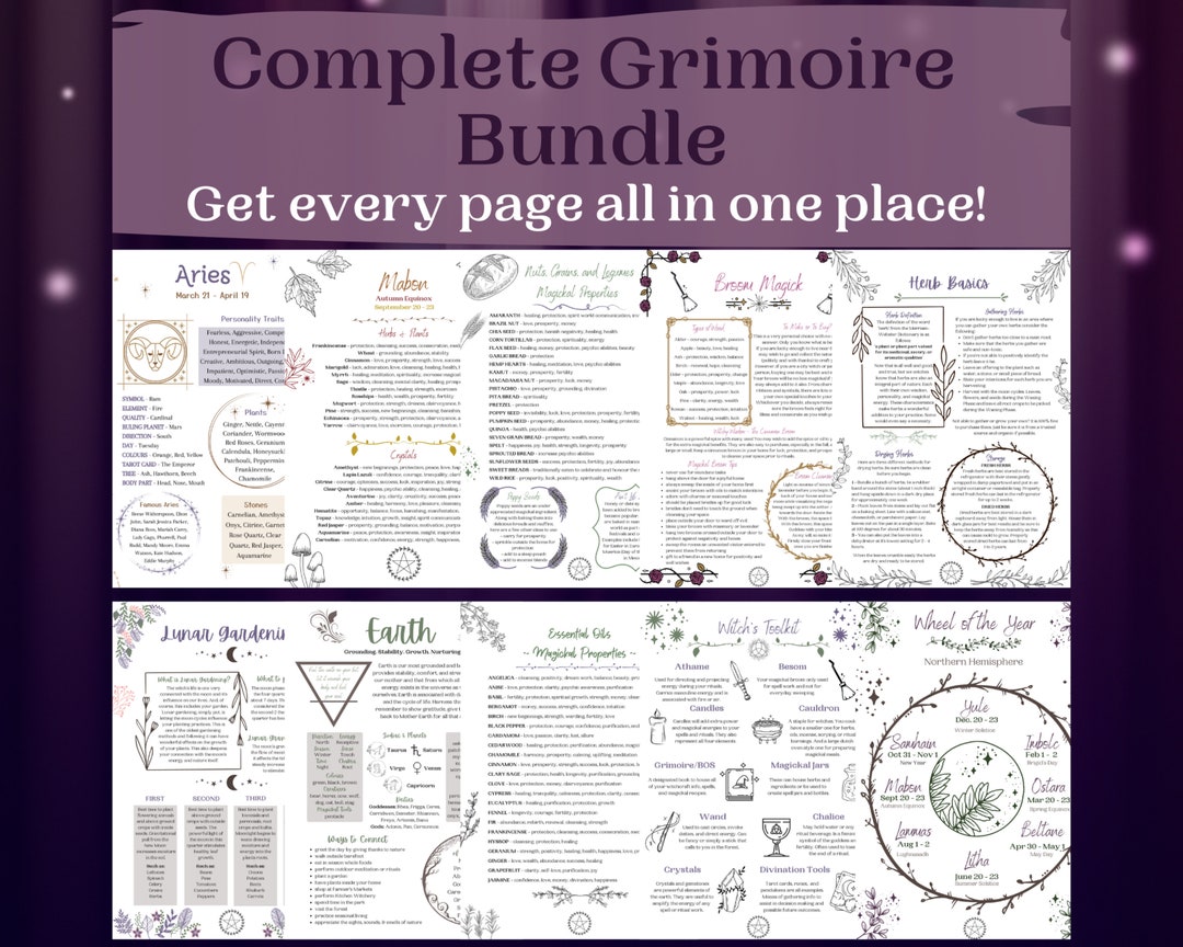 Complete Grimoire Page Bundle, Grimoire Pages, Grimoire Printables ...