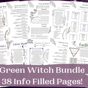 Green Witch Grimoire Page Bundle, Grimoire Pages, Grimoire Printables ...