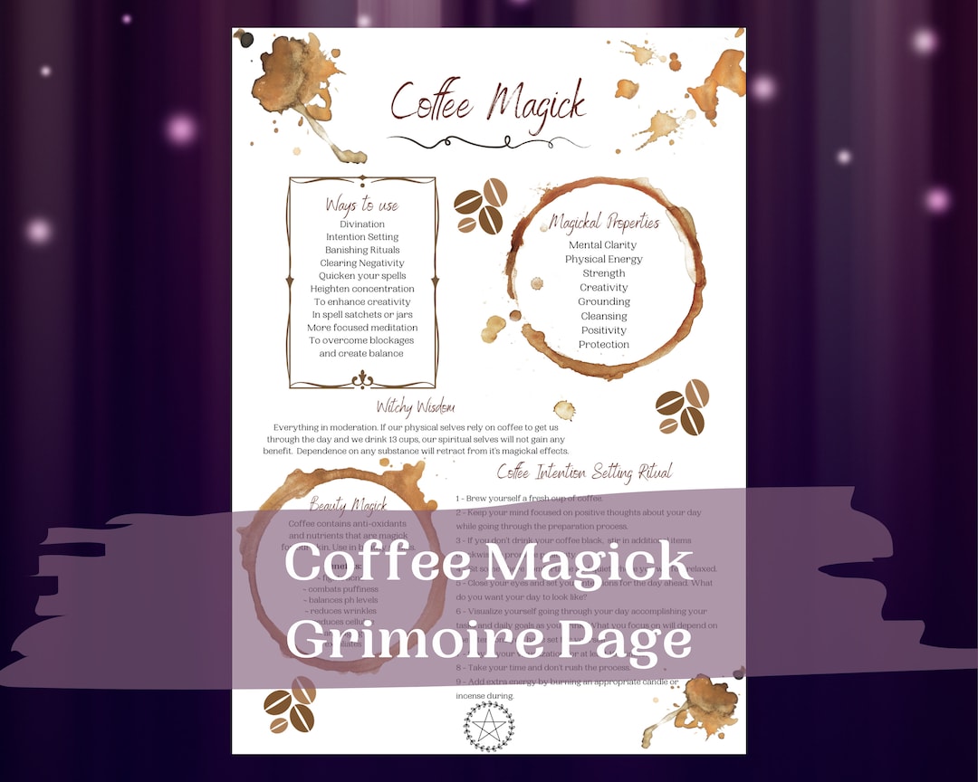 Coffee Magick Grimoire Page, Witch Printables, Book of Shadows ...