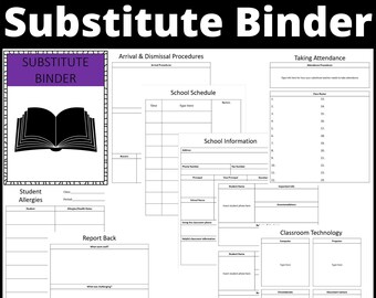 Editable Amusement Park Substitute Binder print Version - Etsy