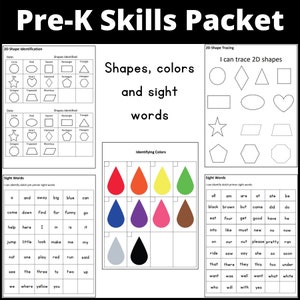 Pre-k Skills/assessment Packet - Etsy