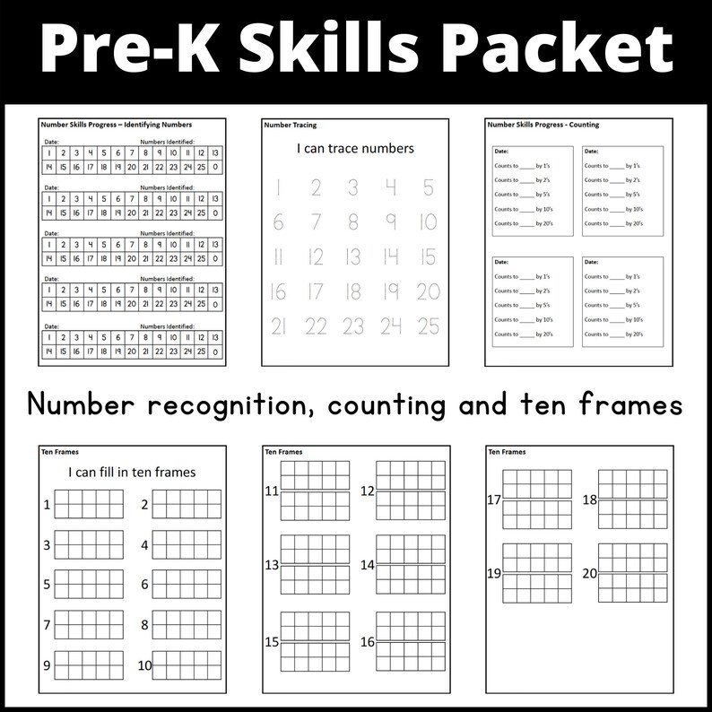 Pre-k Skills/assessment Packet - Etsy