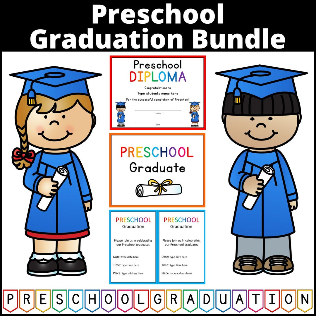 Preschool Graduation Bundle - Graduation - Digital Resources - Etsy