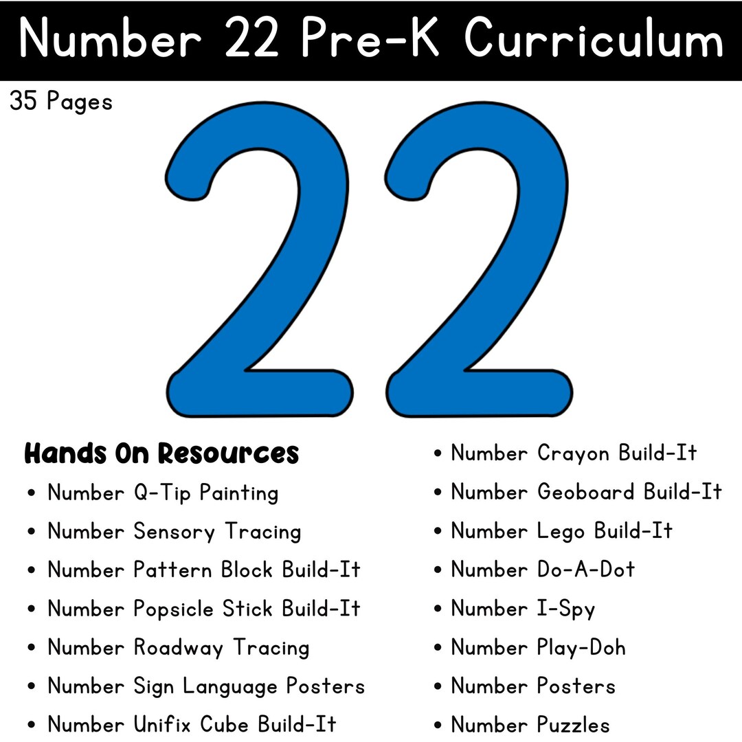 Number 22 Curriculum | Digital Download Products | Teacher Resources - Etsy