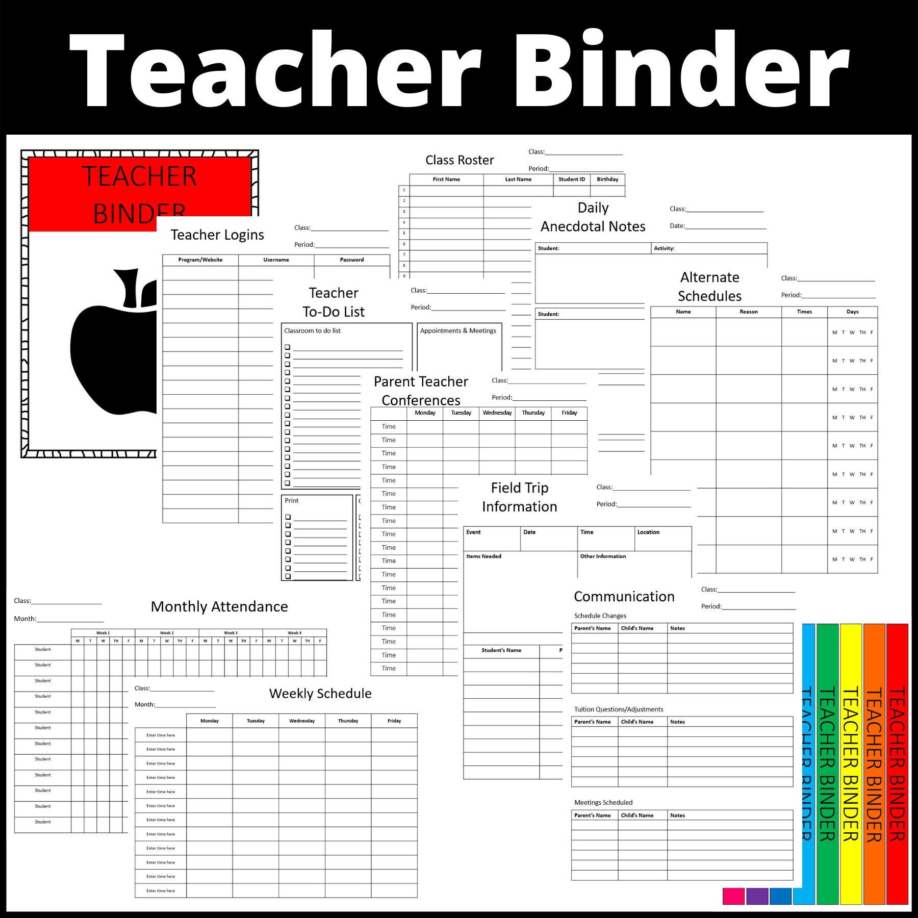Teacher Binder - Etsy