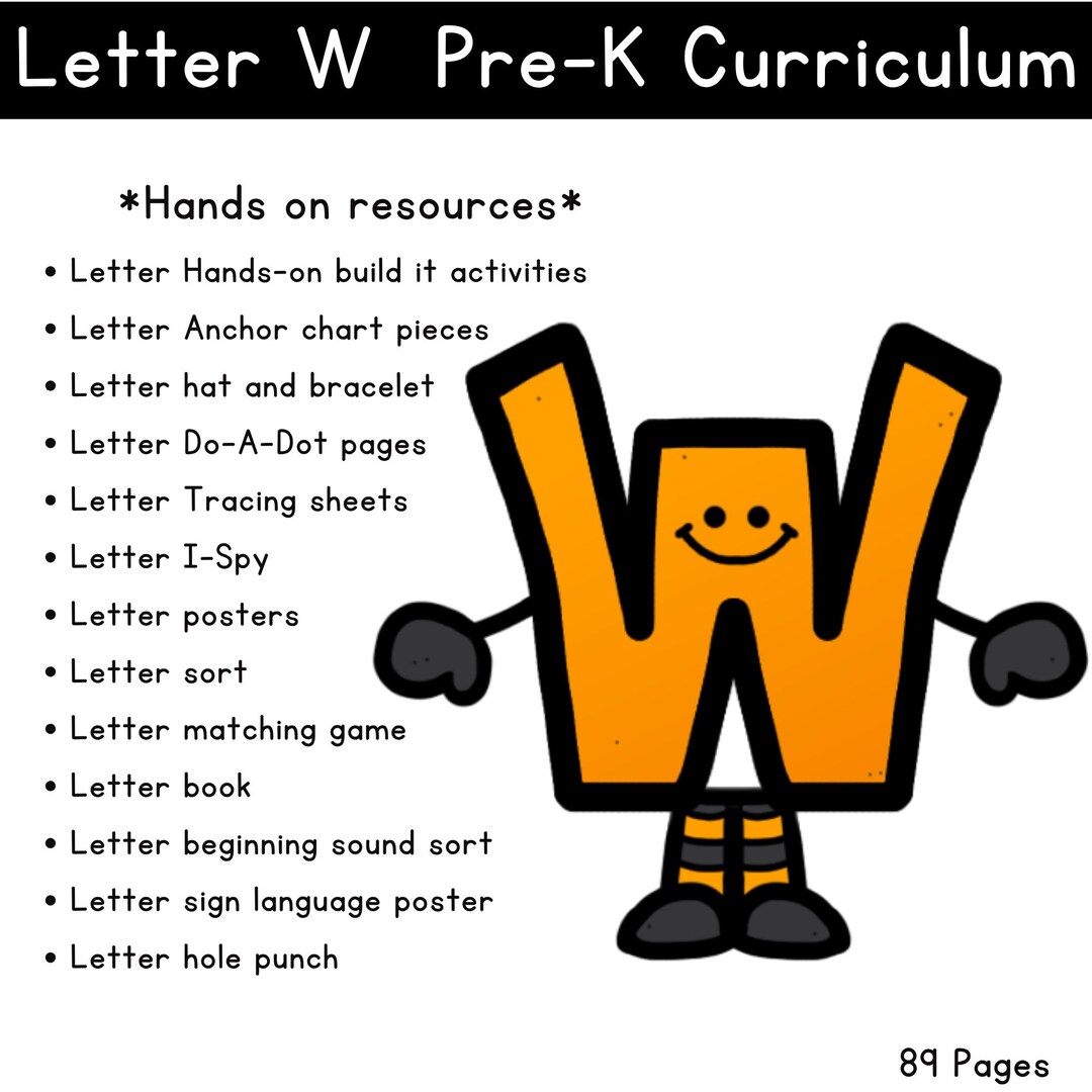 Pre-k Letter W Curriculum | Digital Download Products | Teacher ...