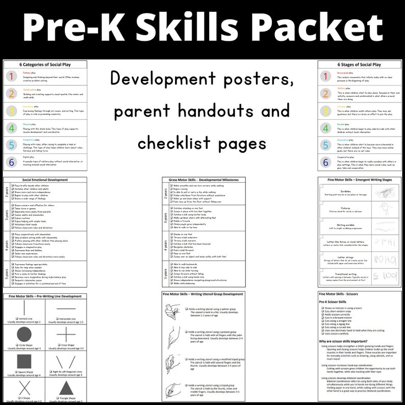 Pre-k Skills/assessment Packet - Etsy