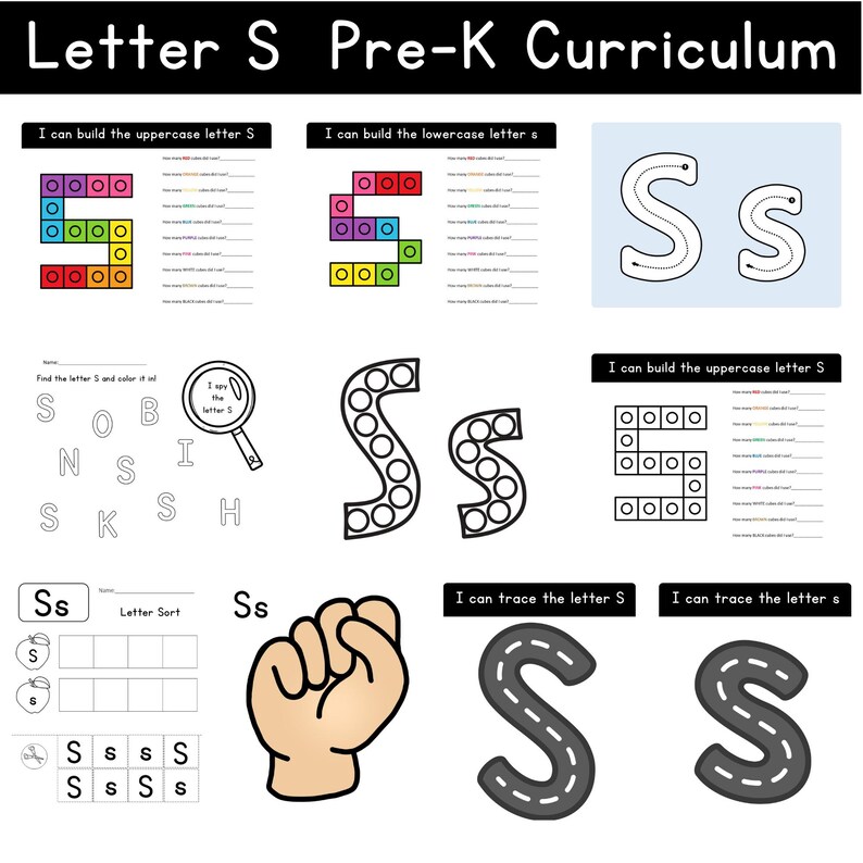 Pre-k Letter S Curriculum | Digital Download Products | Teacher ...