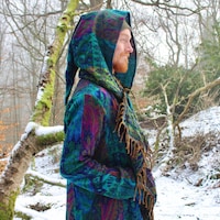 Black Hemp Hooded Poncho Cape - Medieval Style - Etsy