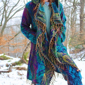 Wizards Cloak • Unisex Hooded Cape Coat • Warm Poncho Boho Winter ...