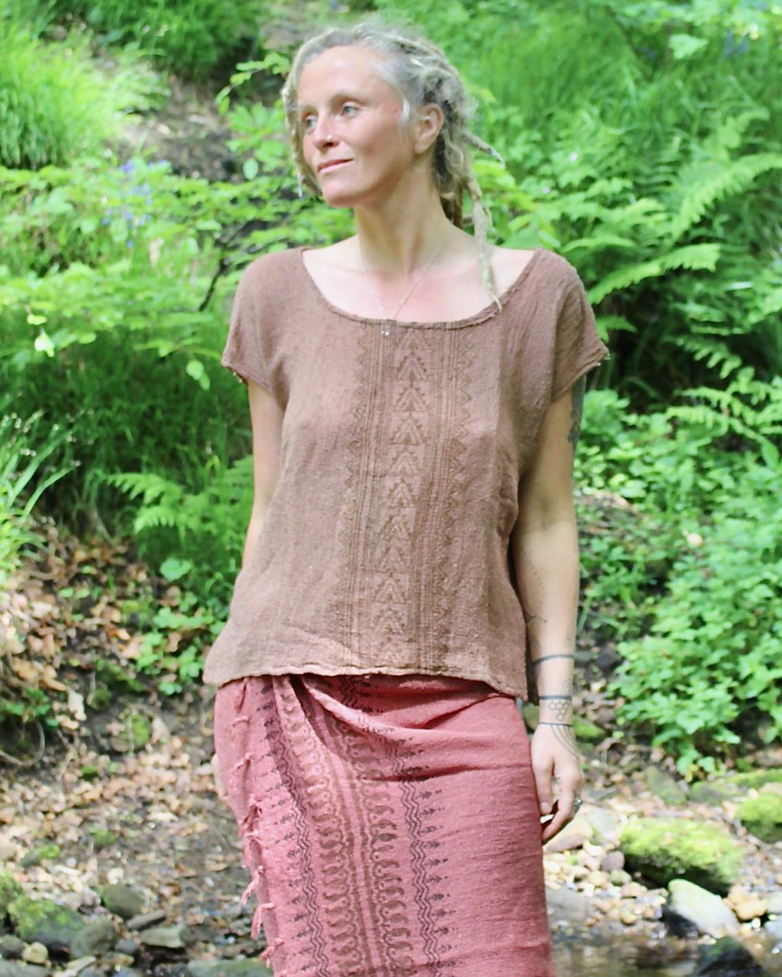 Natural Cotton Block Print Top • Tribal Beach Cover up • Summer Gaia ...