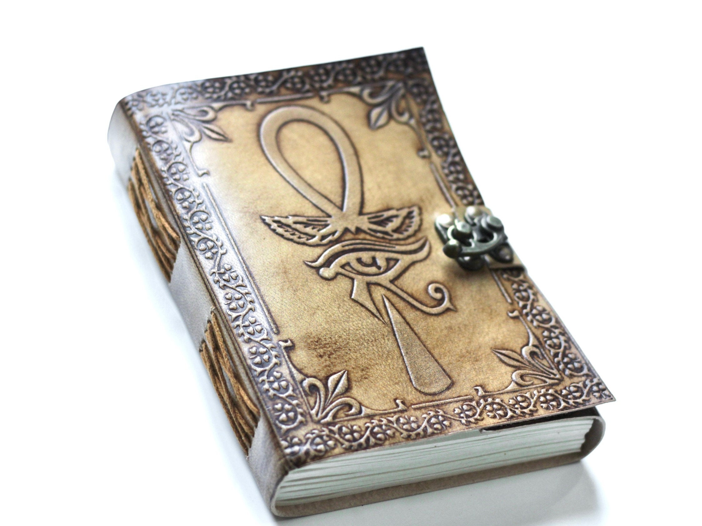 Egyptian Leather Journal Ancient Symbol Eye of Horus Ankh - Etsy