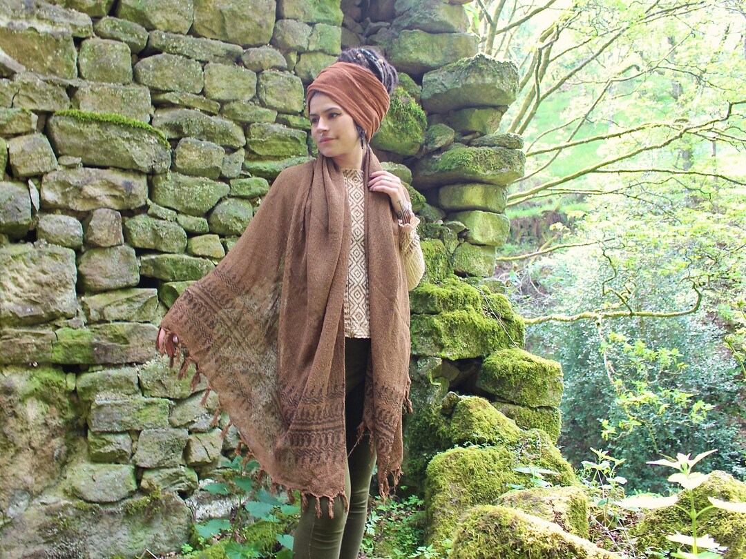Natural Cotton Block Print Shawl • Nitya Net Shawl Wrap Women ...