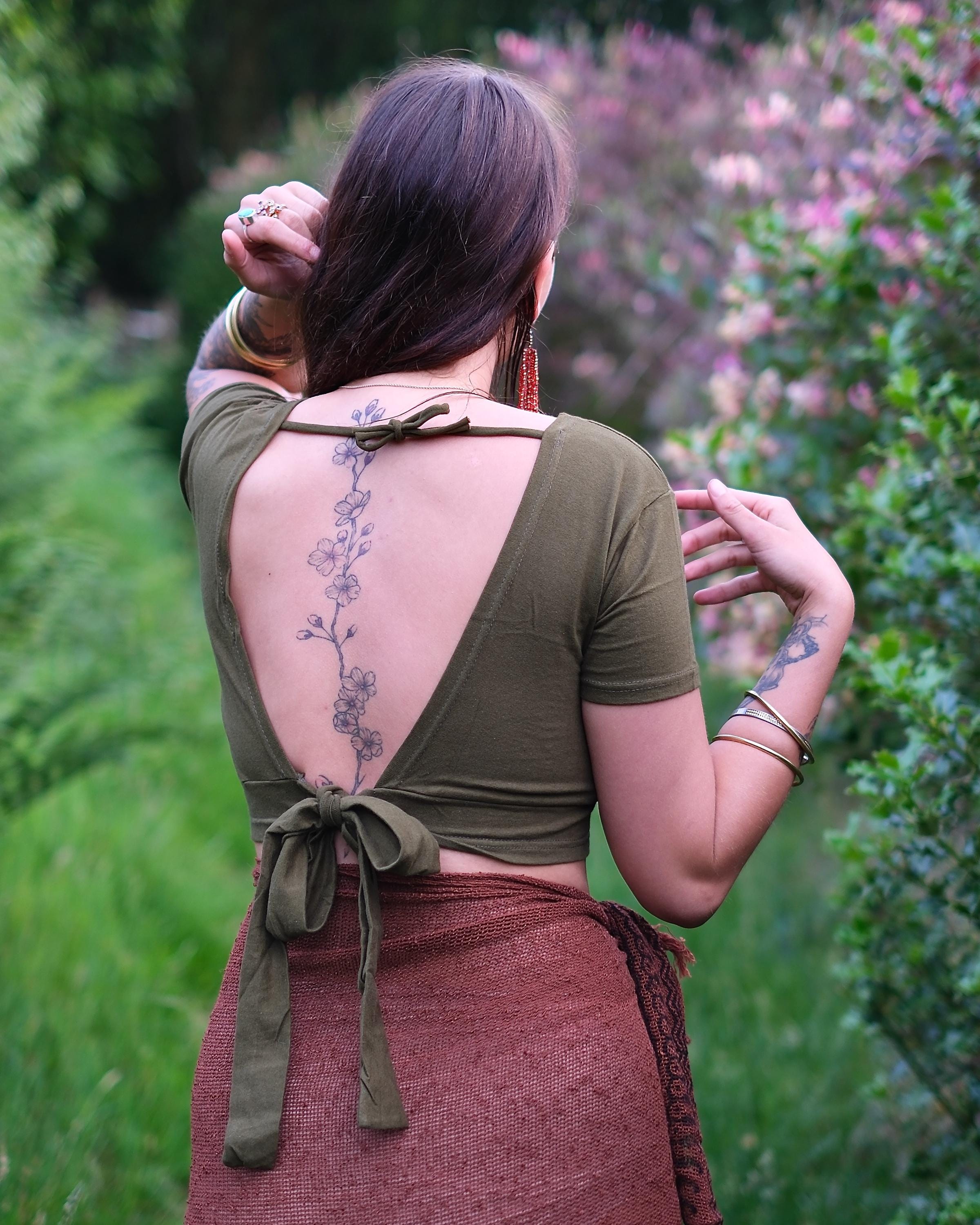 6 COLOURS Cotton Crop Top • Backless Hot Yoga Bralet Women • Open Back ...