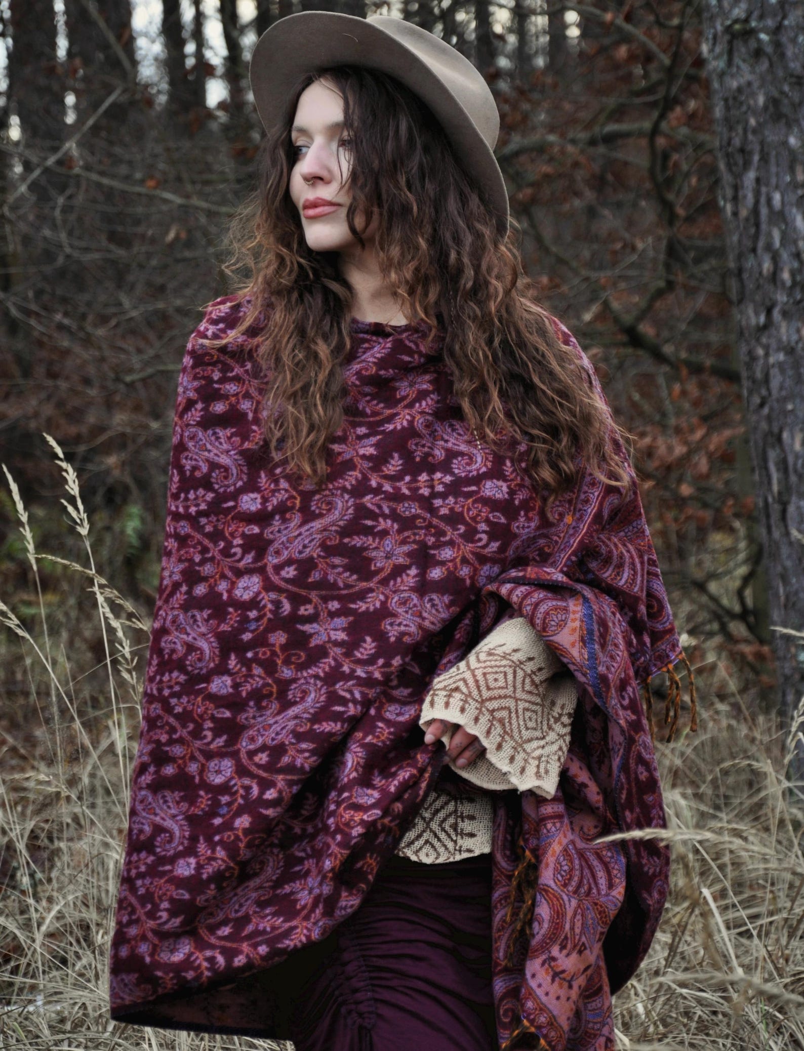 Paisley Shawl Wrap • Unisex Boho Wrap • Suraya Shawl • Festival Blanket ...