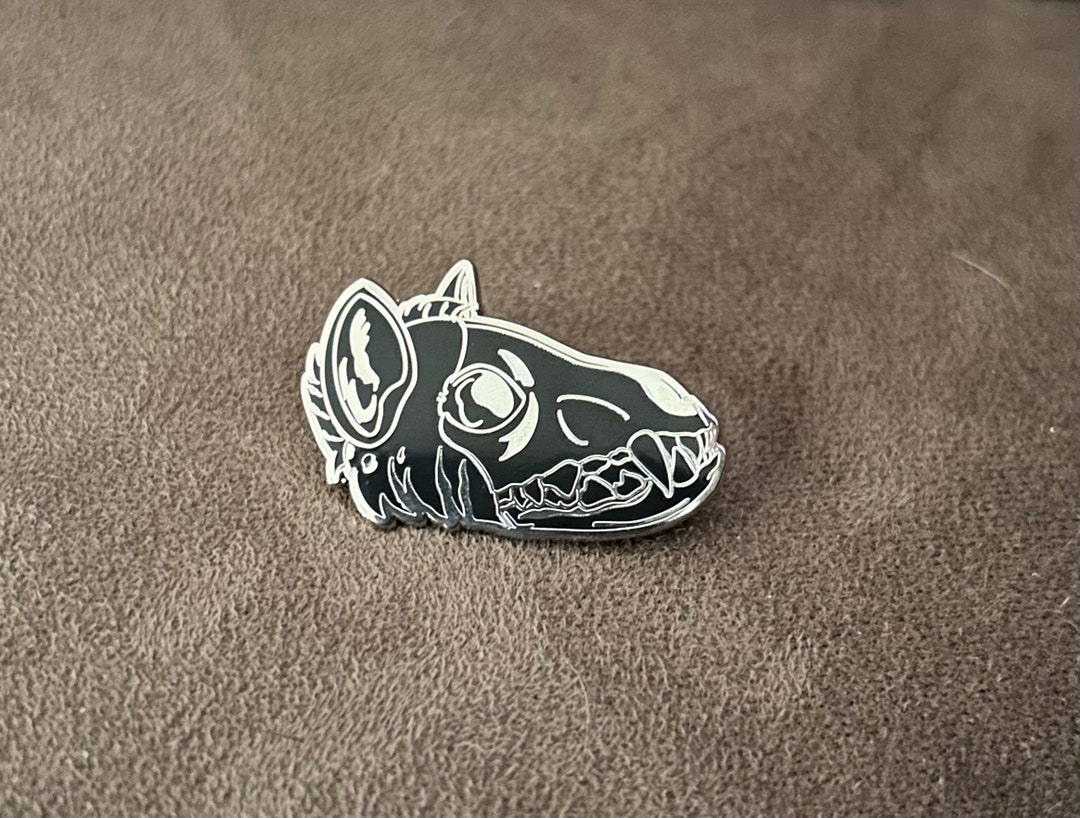 Hyena Skull Enamel Pin: Gothic Animal Brooch - Dark Academia Gift - Etsy